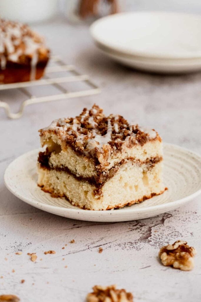 Best Cinnamon Walnut Coffee Cake - The Curly Spoon