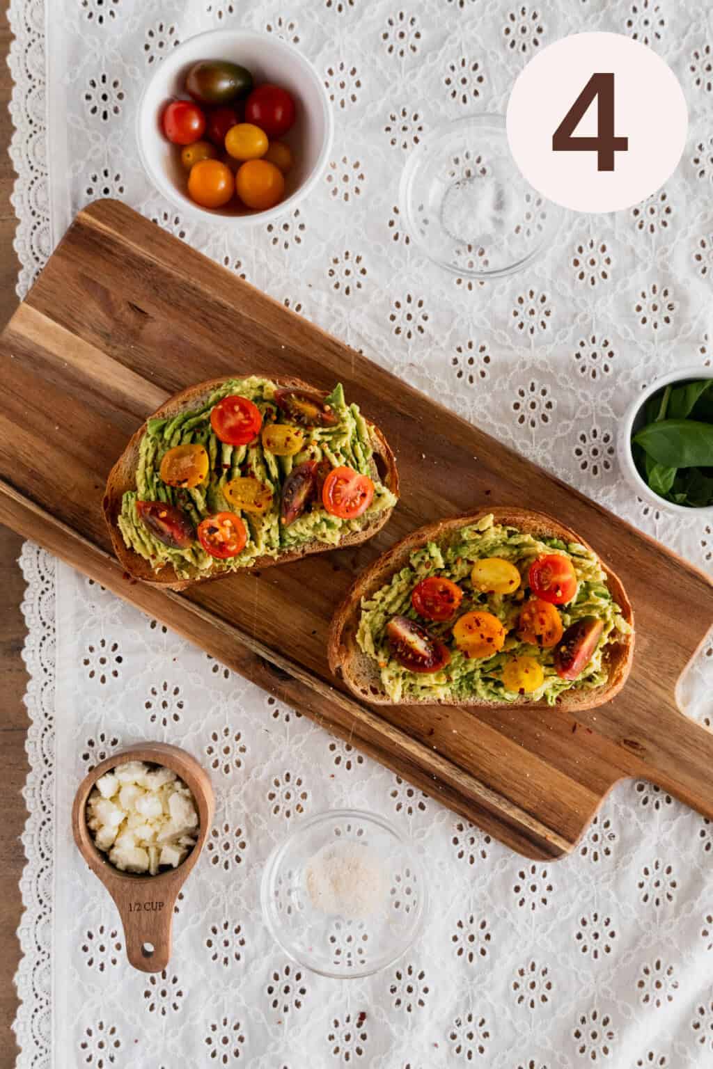 Avocado Toast With Feta and Tomatoes - The Curly Spoon